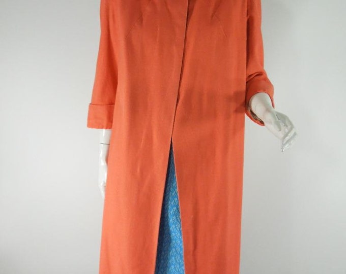 60s Peach Linen Duster Swing Coat Med Lg Xl Plus - Etsy