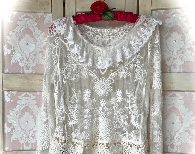 Baroque Vogue Embroidered Lace on Lace Top Buccaneer Beauty - Etsy