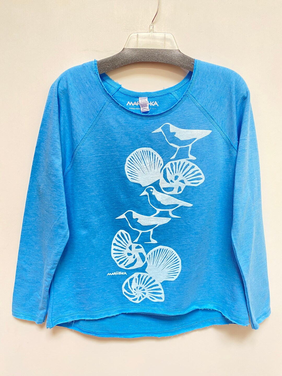 Marushka Shell Birds Raw Edge Pullover,summer Light 60 Percent Cotton ...