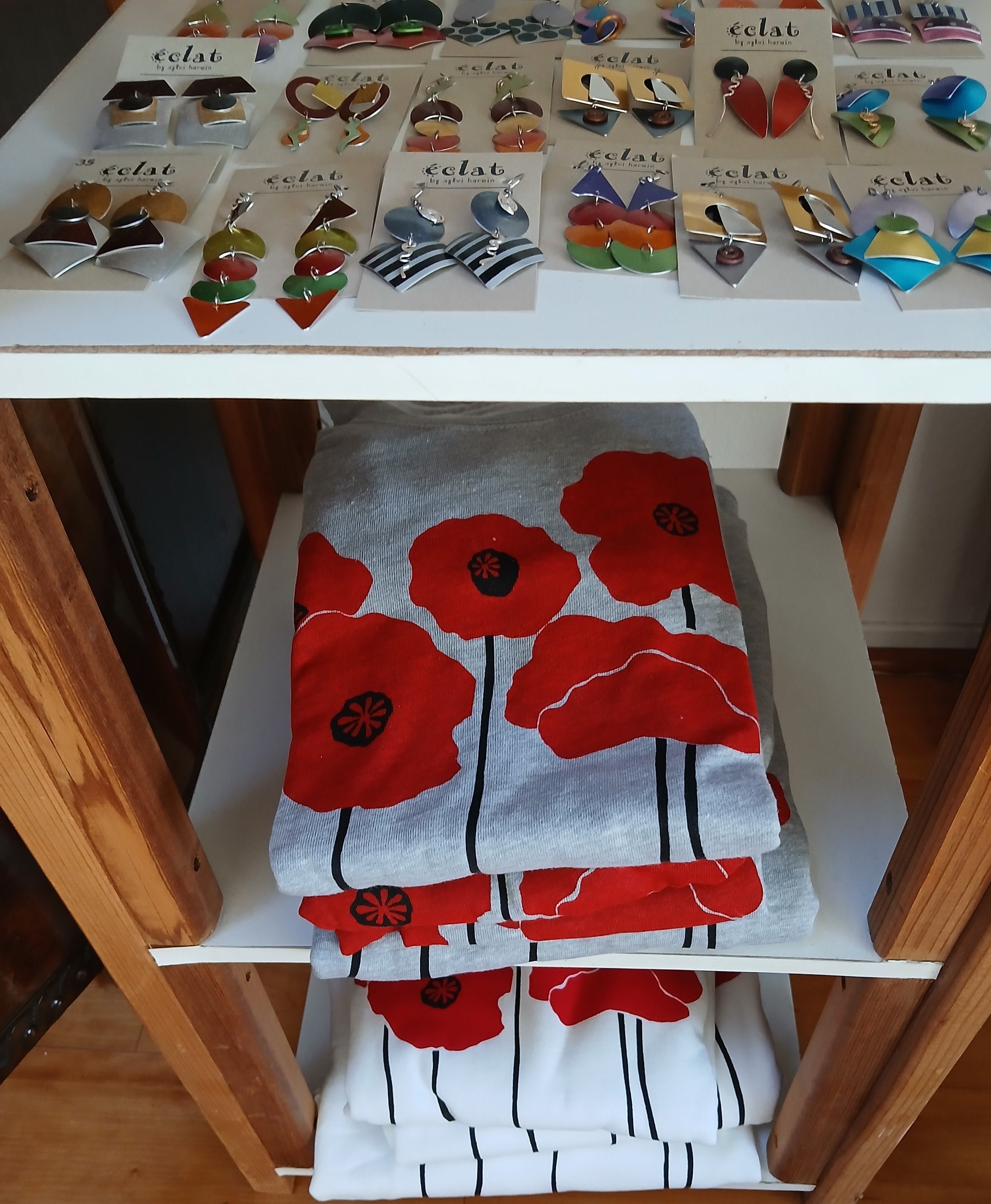 Marushka Poppies Long Sleeve Tee | Hand-printed Cotton, USA Made - Etsy