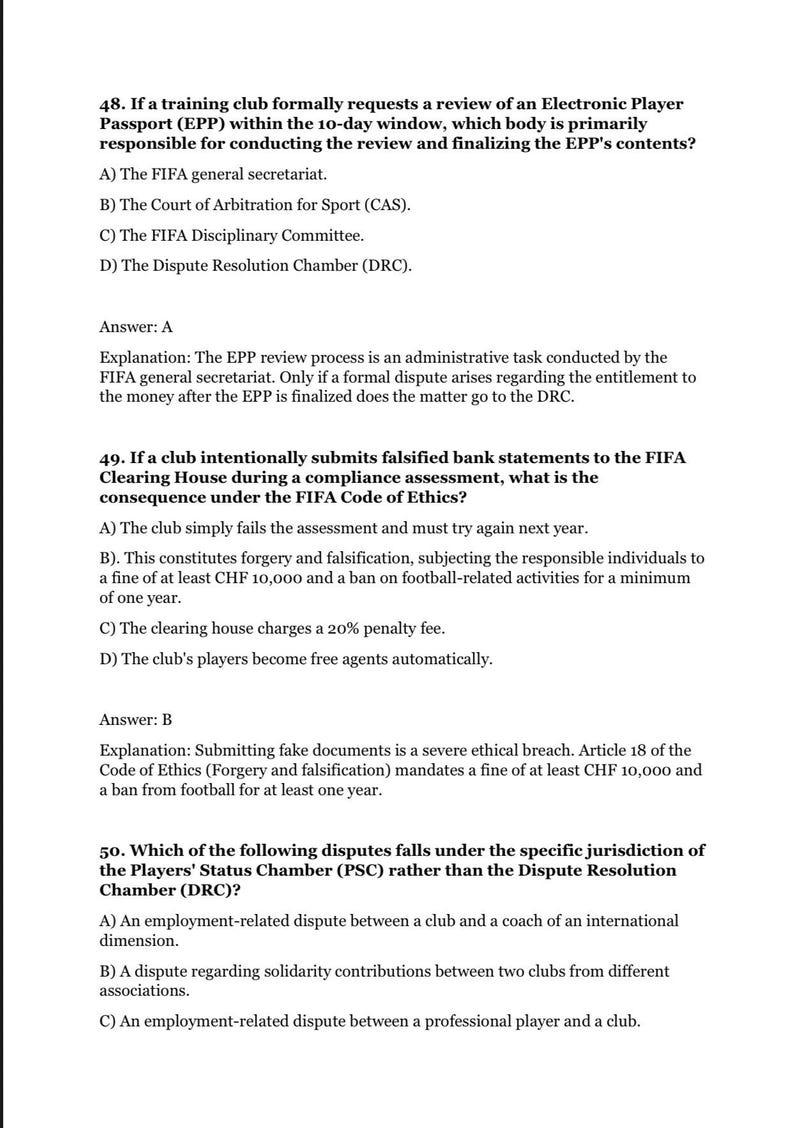 FIFA Agent Exam Study Guide: All 375+ Practice Questions (digital ...