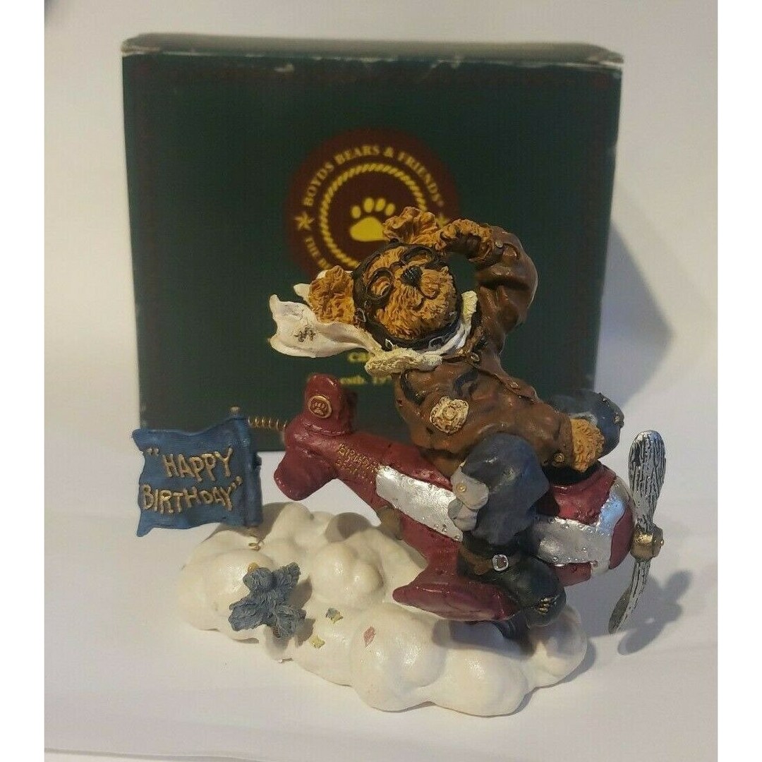 Boyds Bears Ace Armstrong Flyin High Birthday Airplane 227752 2000 Bear ...