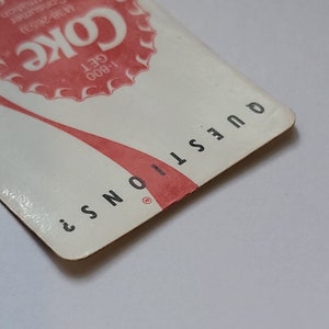 Coca-cola Coke Questions? Answers! Plastic Card Optimum Taste Guide ...