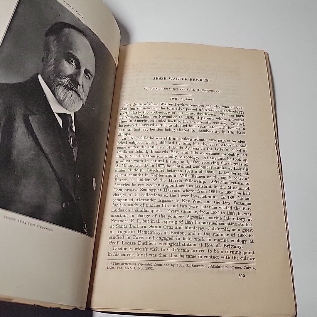 Jesse Walter Fewkes by John Swanton FHH Roberts Jr 1930 Smithsonian ...