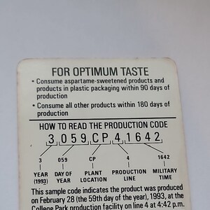 Coca-cola Coke Questions? Answers! Plastic Card Optimum Taste Guide ...