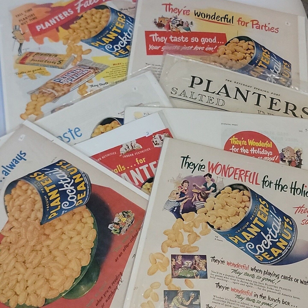 1950s Planters Peanuts Vintage Print Ads Advertisement 1956 Saturday ...