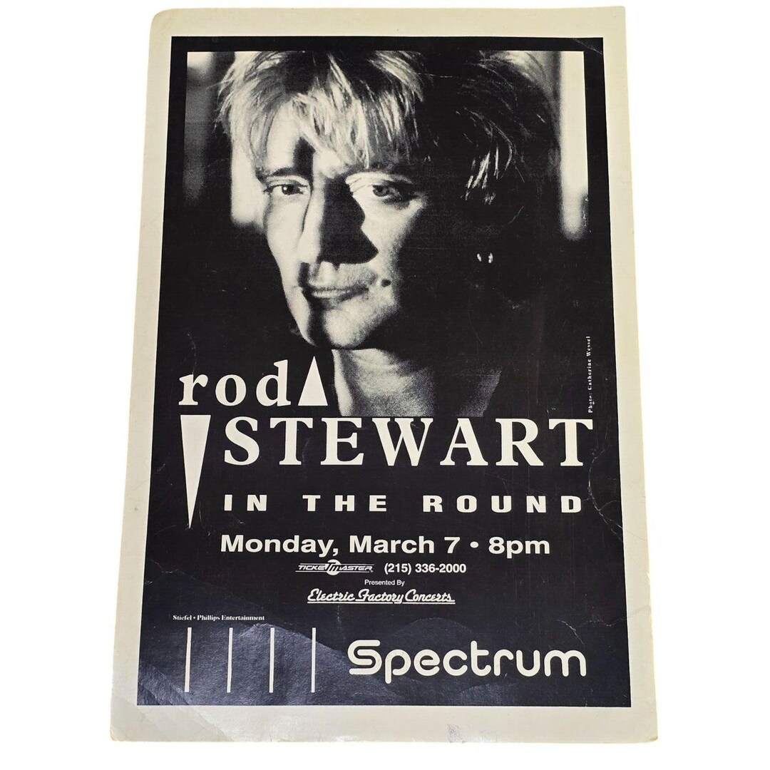 Rod Stewart in the Round March 7 1994 Concert Poster Spectrum ...