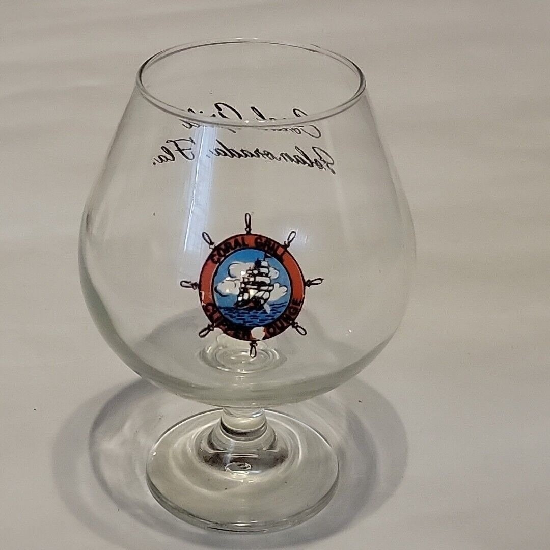 Vintage Coral Grill Clipper Lounge Islamorada Florida Glass Brandy ...