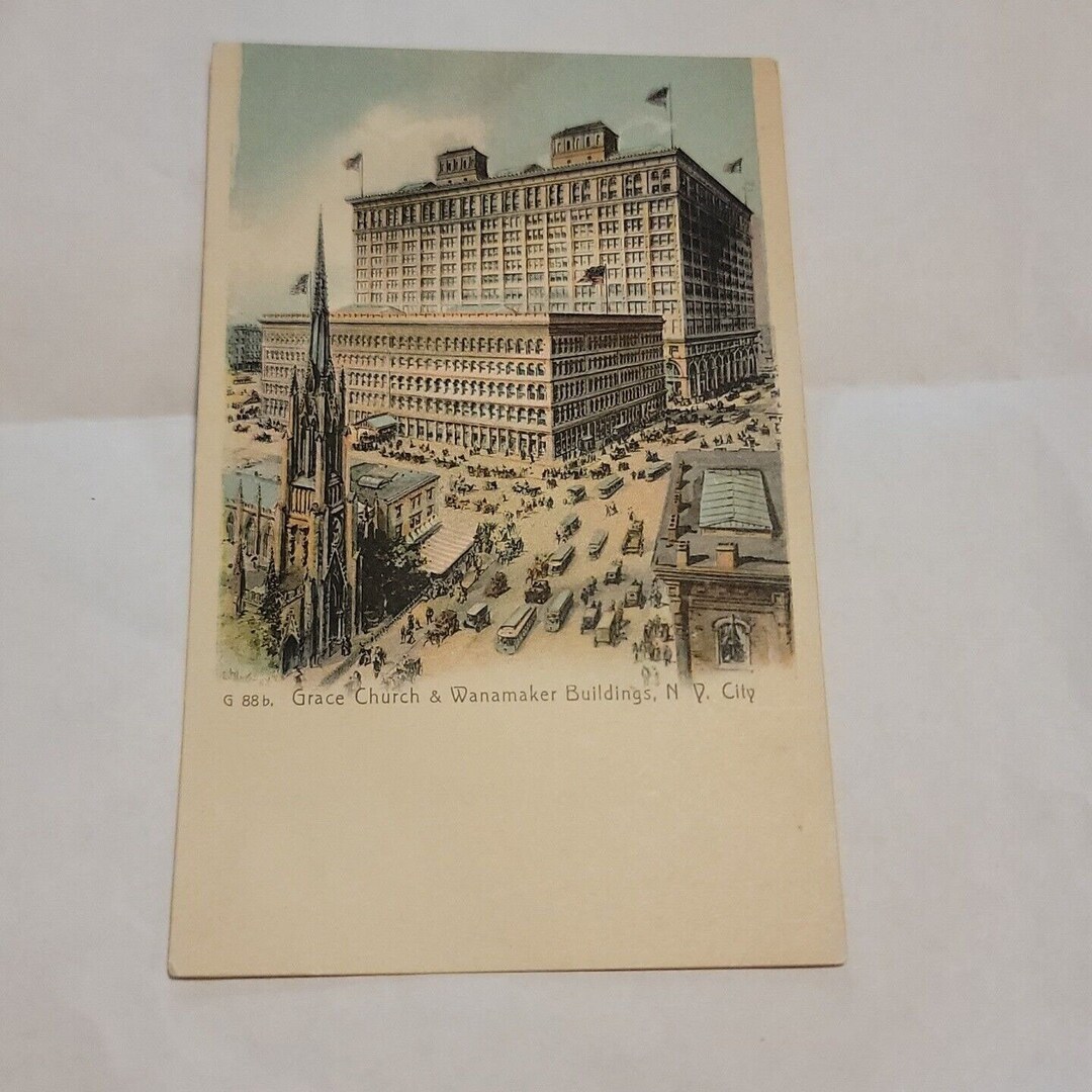 Postcard Grace Church & Wanamaker Building NY City Sol-art Prints NYC ...