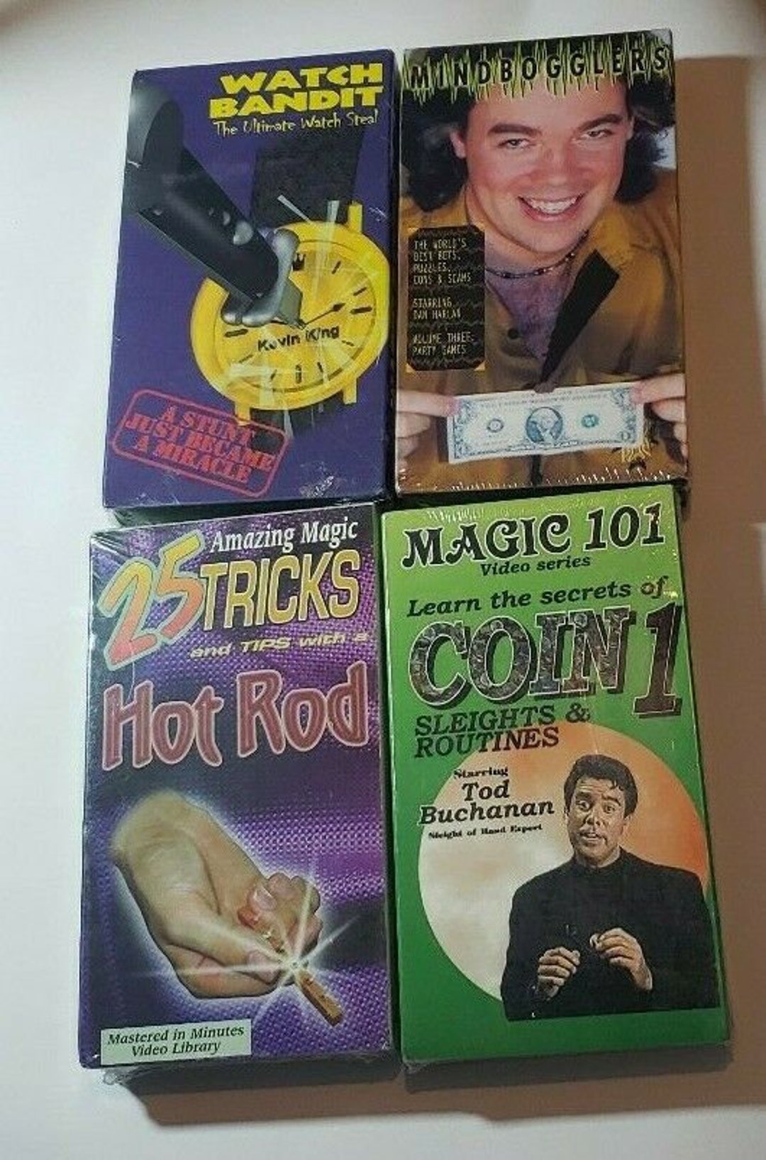 Magic Trick VHS Video Tapes Lot of 4 New Sealed Magician Coin Hot Rod ...