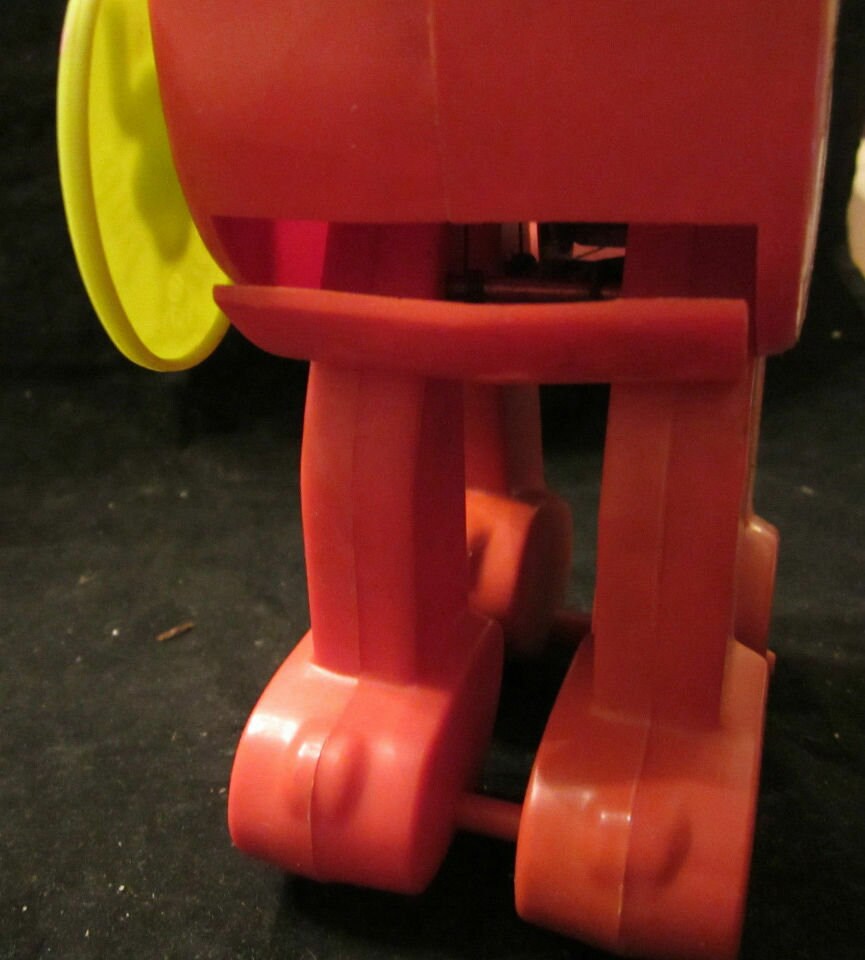 Vintage Cragstan Kennel Pup Friction Powered Orange Plastic Toy Puppy ...