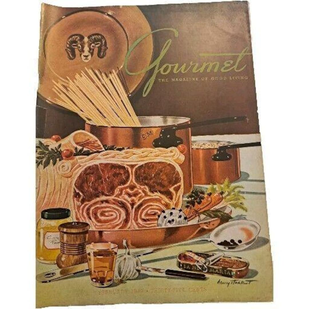 Vintage Gourmet Magazine February 1948 Food Cooking Epicurean 1940s ...