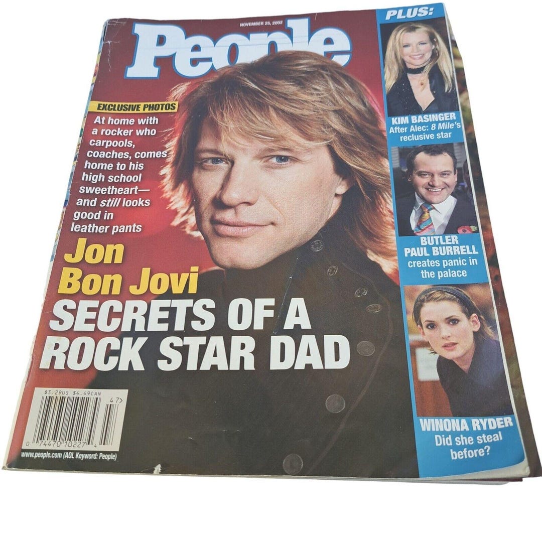 People Magazine Jon Bon Jovi November 25 2002 Kim Basinger Paul Burrell ...