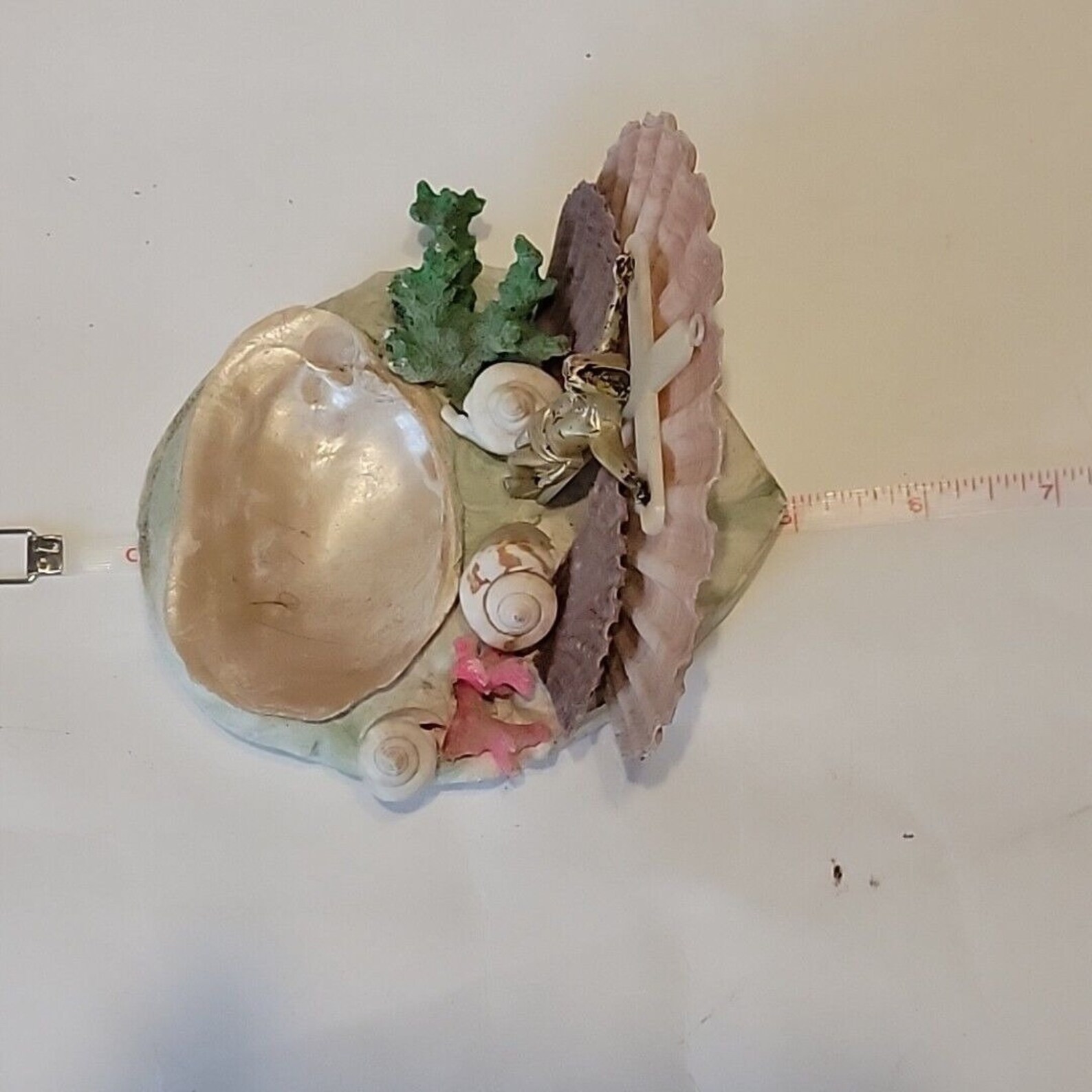 Vintage Jesus Crucifix Sea Shell Beach Souvenir Holy Water Font ...