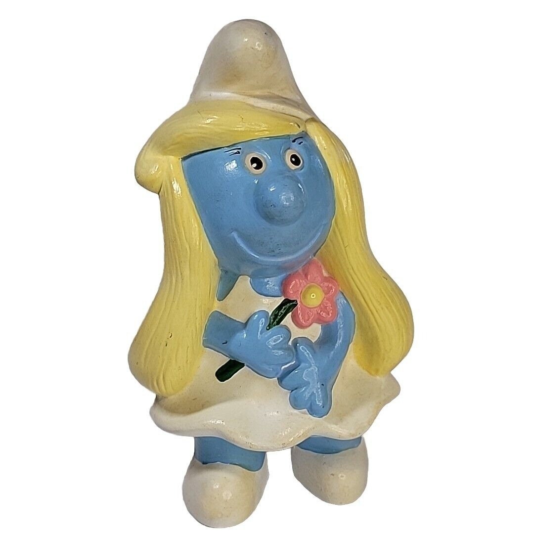 Vintage Smurf Ceramic Figurines Hand Painted Cristina Llanos Smurfette ...