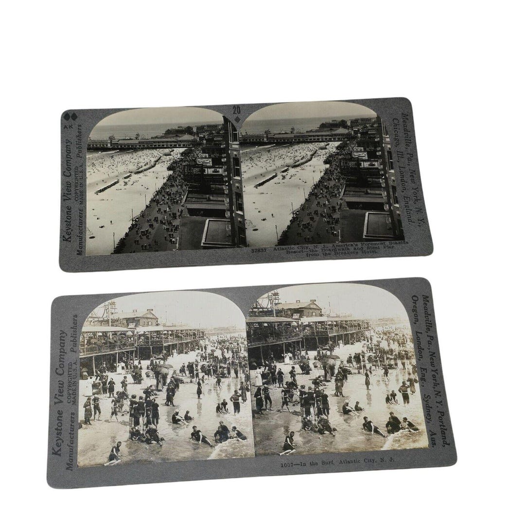 Keystone View Company Stereo View Cards Atlantic City NJ Boardwalk ...