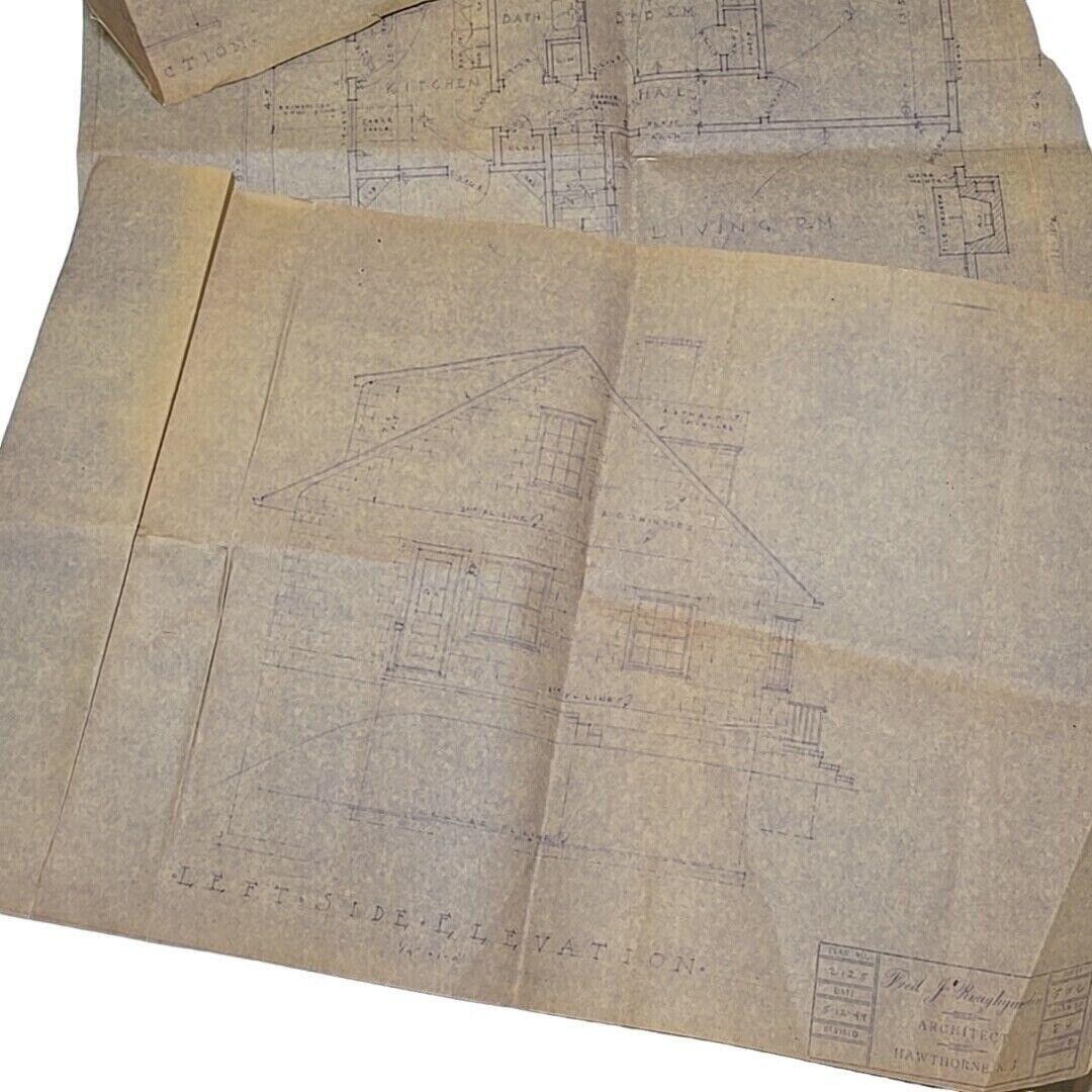 Vintage 1949 House Blueprints Plans Wayne NJ New Jersey Fred ...