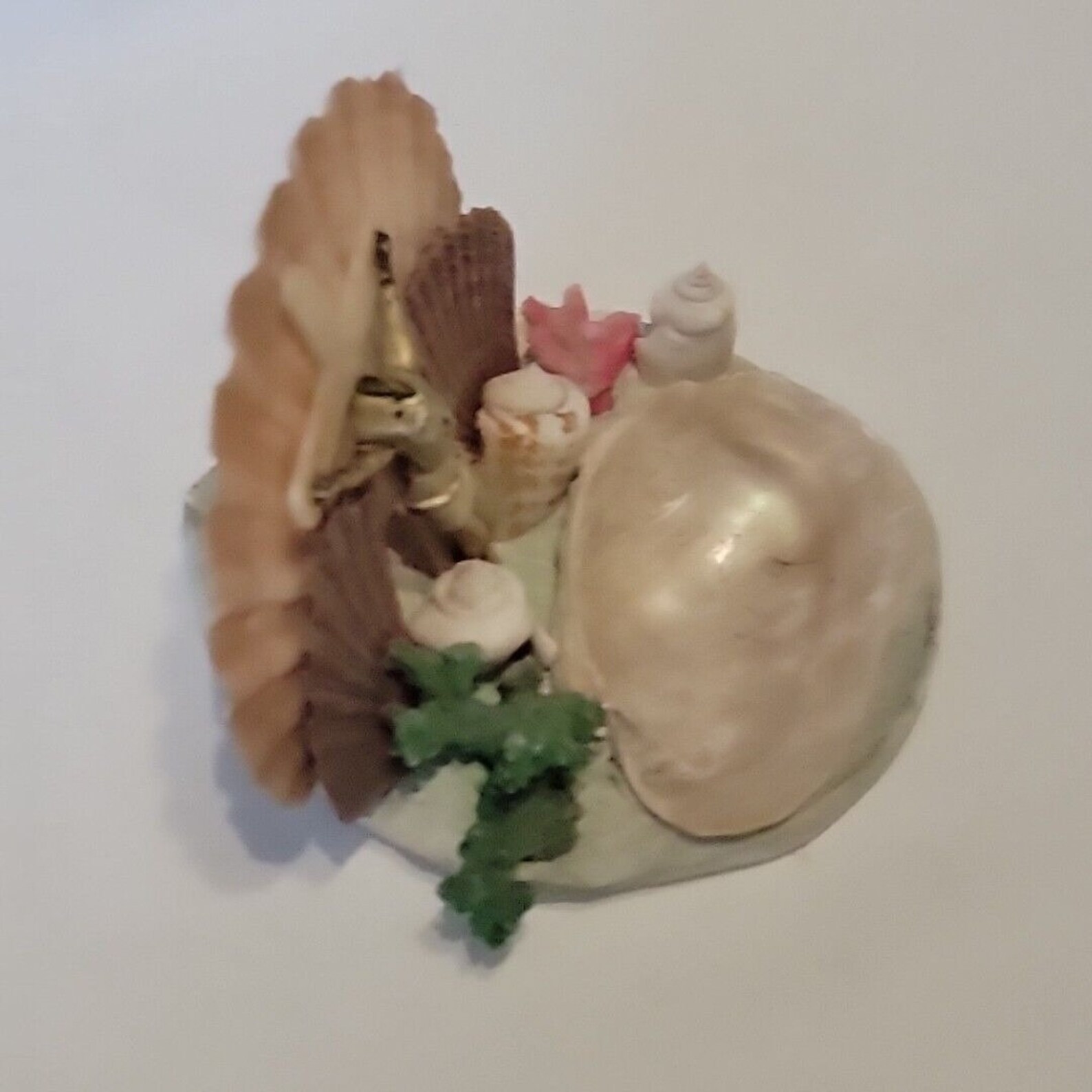 Vintage Jesus Crucifix Sea Shell Beach Souvenir Holy Water Font ...