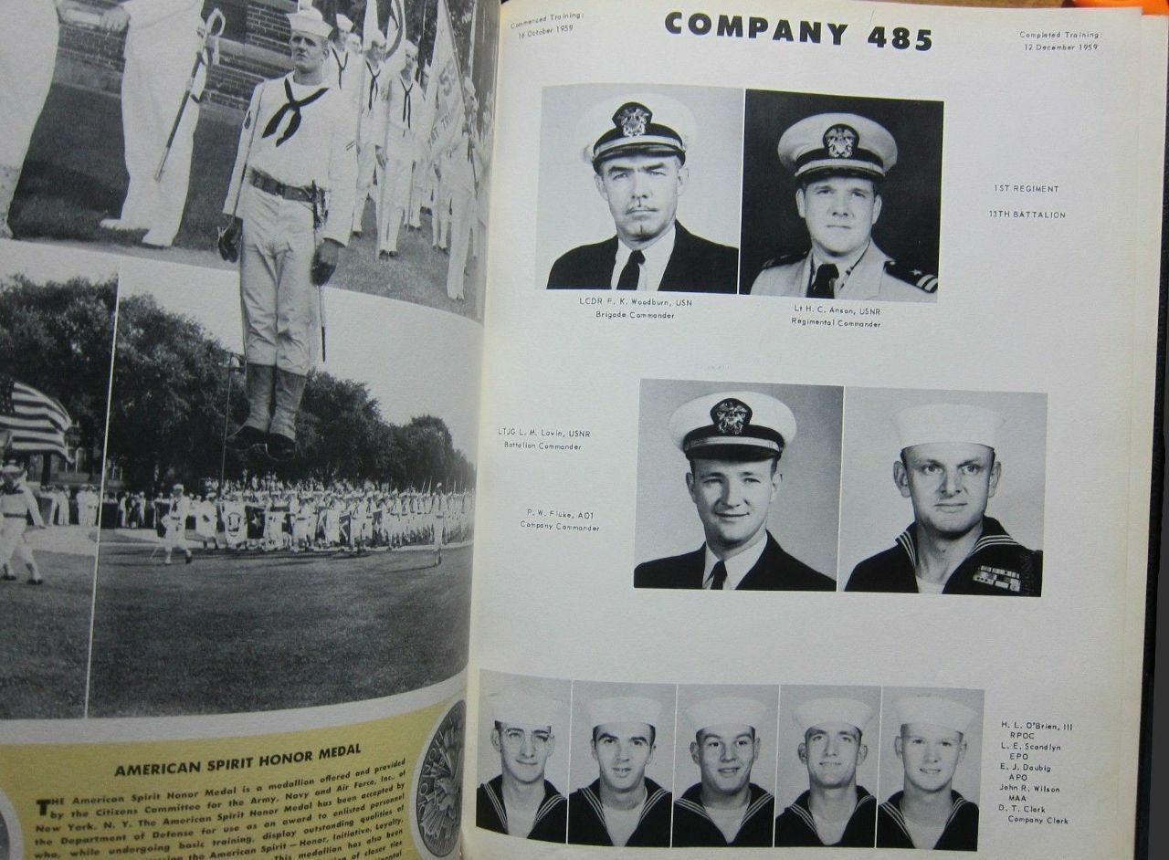 1959 US Navy Recruit Training Yearbook the Keel Great Lakes IL Company ...
