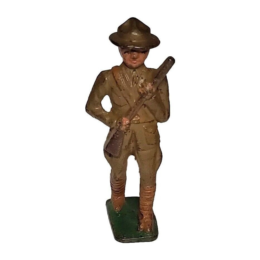 G11 Grey Iron Toy Soldier US Infantry Port Arms Vintage Antique ...