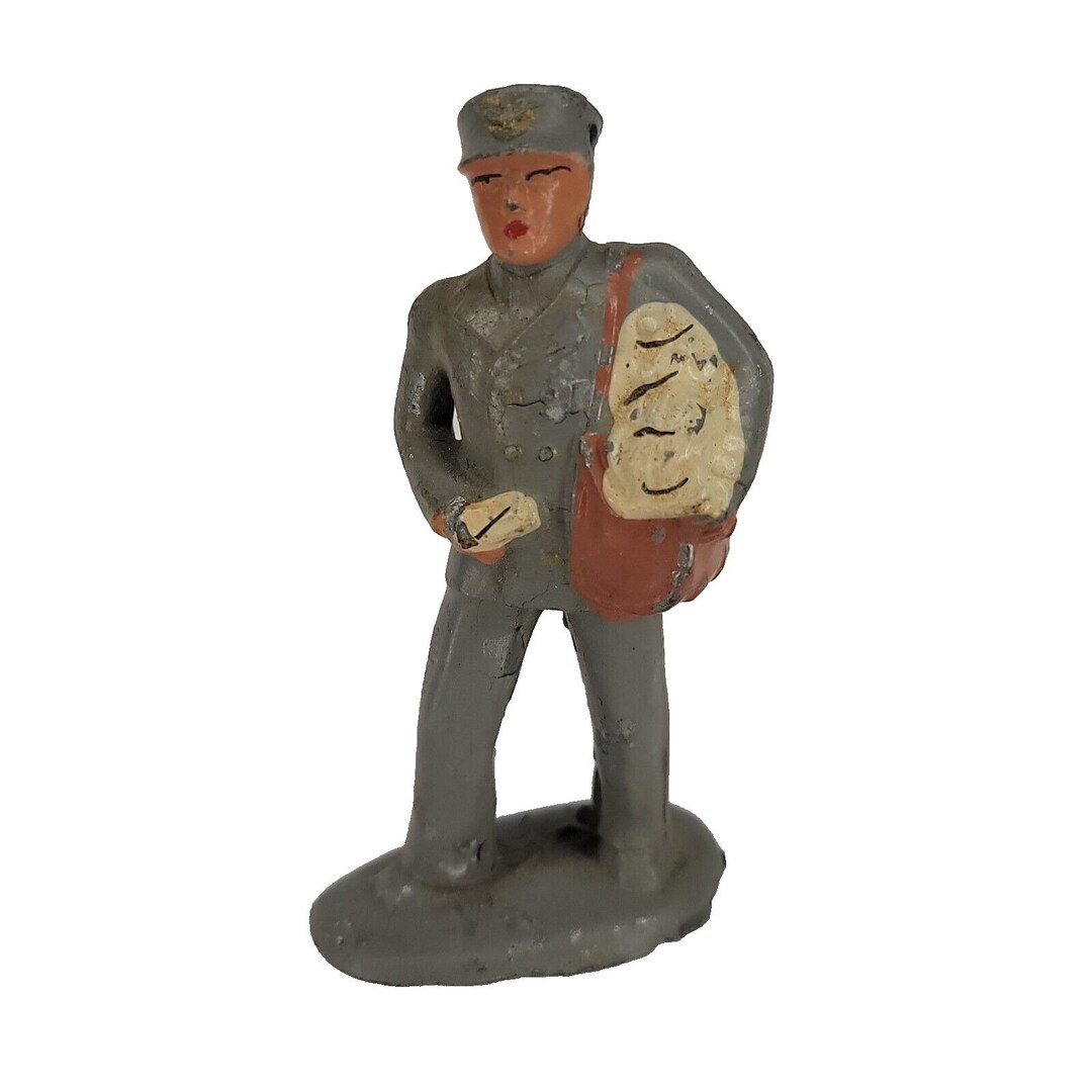 Barclay Toy Soldier B189 Postman Mailman Mail Carrier Happy Traveler ...