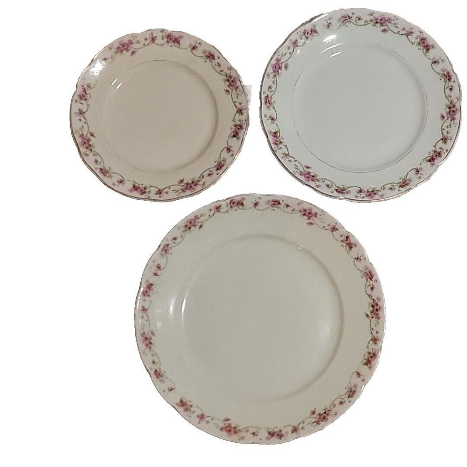 Mercer Pottery Company 7" 8" 9.5" Plates Dishes Semi-vitreous Pink ...