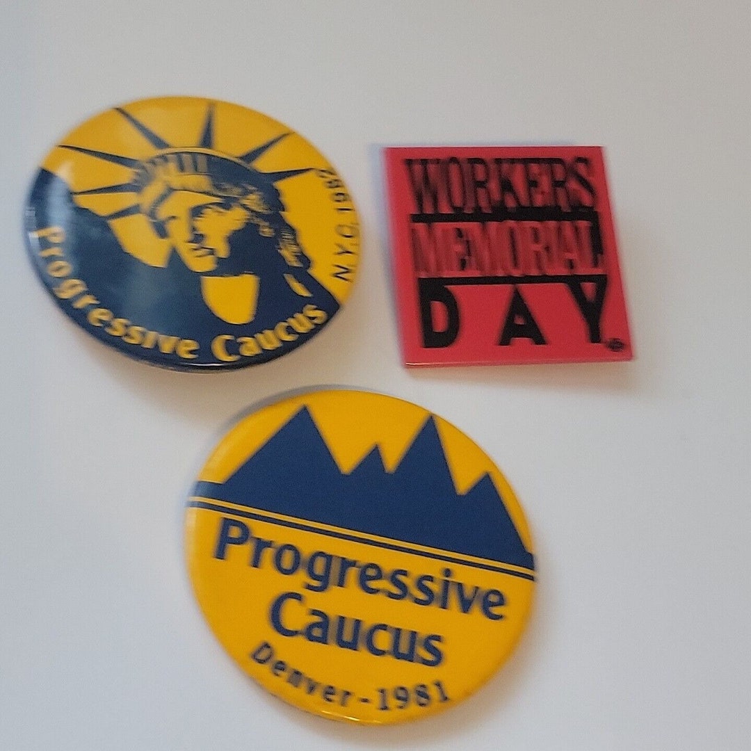 Vintage Progressive Caucus Buttons Denver 1981 NYC 1982 Workers ...