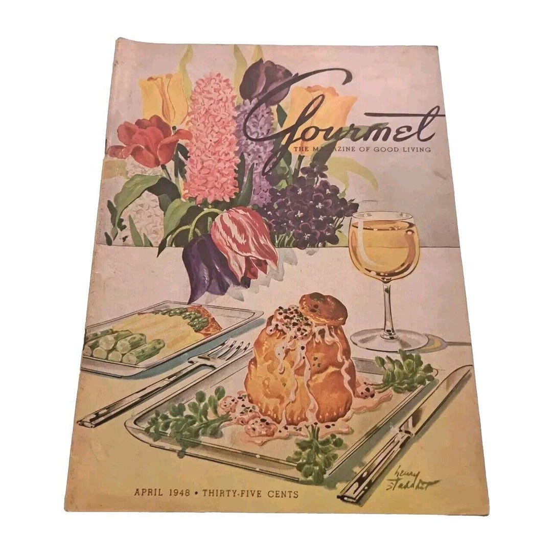 Vintage Gourmet Magazine April 1948 Food Cooking Epicurean 1940s Post ...