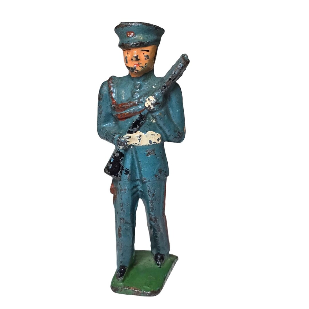 Grey Iron Toy Soldier G40 US Marine Antique Vintage Dimestore Military ...