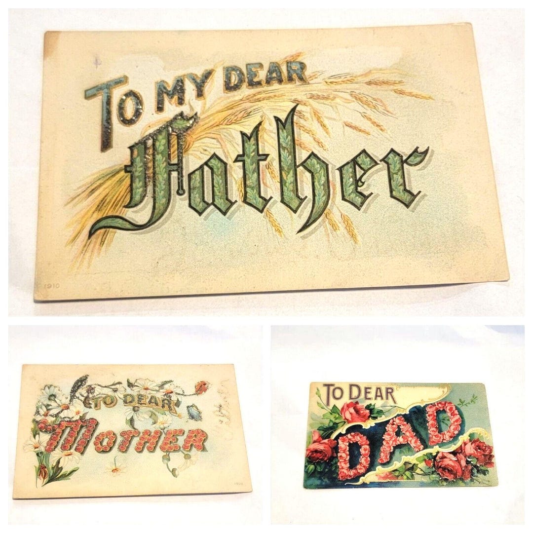 To Dear Mother to My Dear Father Dad Postcard Embossed Post Card ...