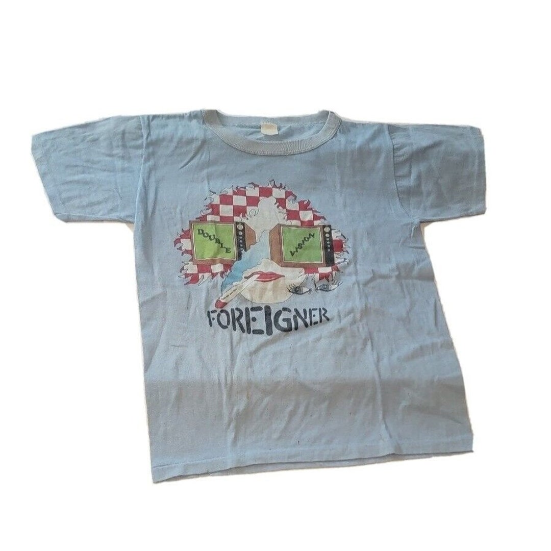 Vintage 1978 Foreigner Double Vision Tour T-shirt Medium Blue Original ... Vintage 1978 Foreigner Double Vision Tour T-shirt Medium Blue Original ...