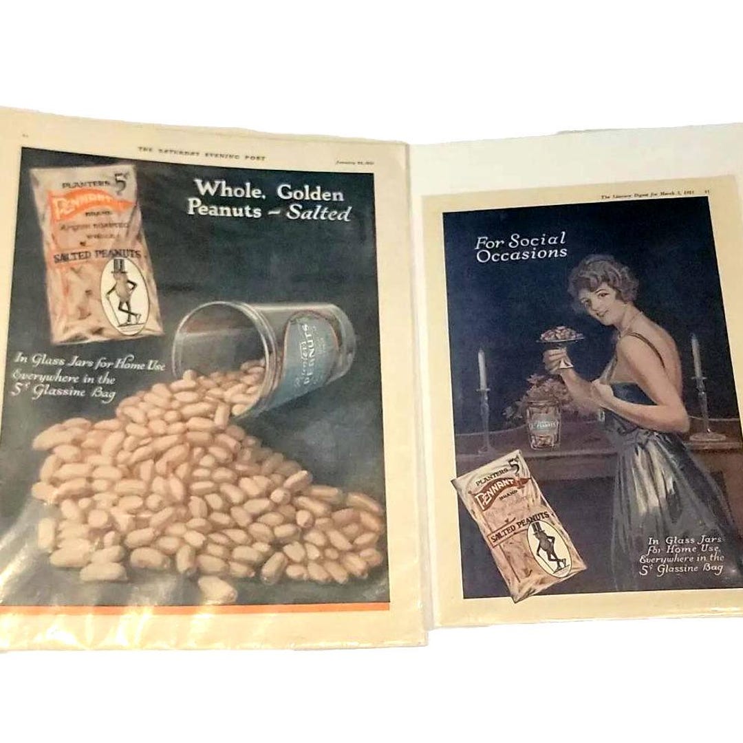 Planters Pennant Peanuts Print Ads Mr Peanut 1921 Literary Digest ...