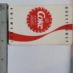 Coca-cola Coke Questions? Answers! Plastic Card Optimum Taste Guide ...