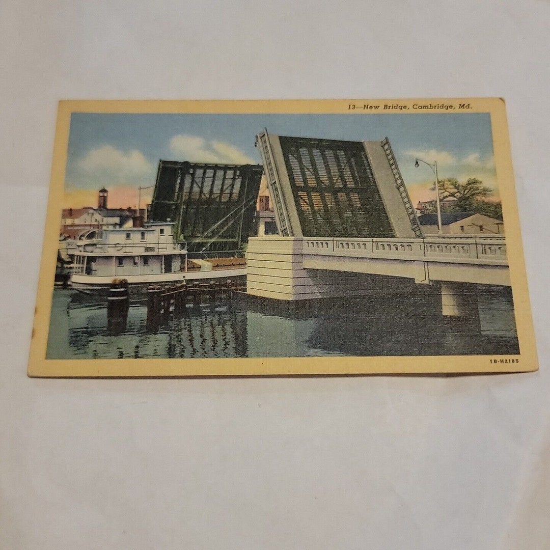 New Bridge Cambridge MD Postcard Maryland Post Card Drawbridge Harry P ...