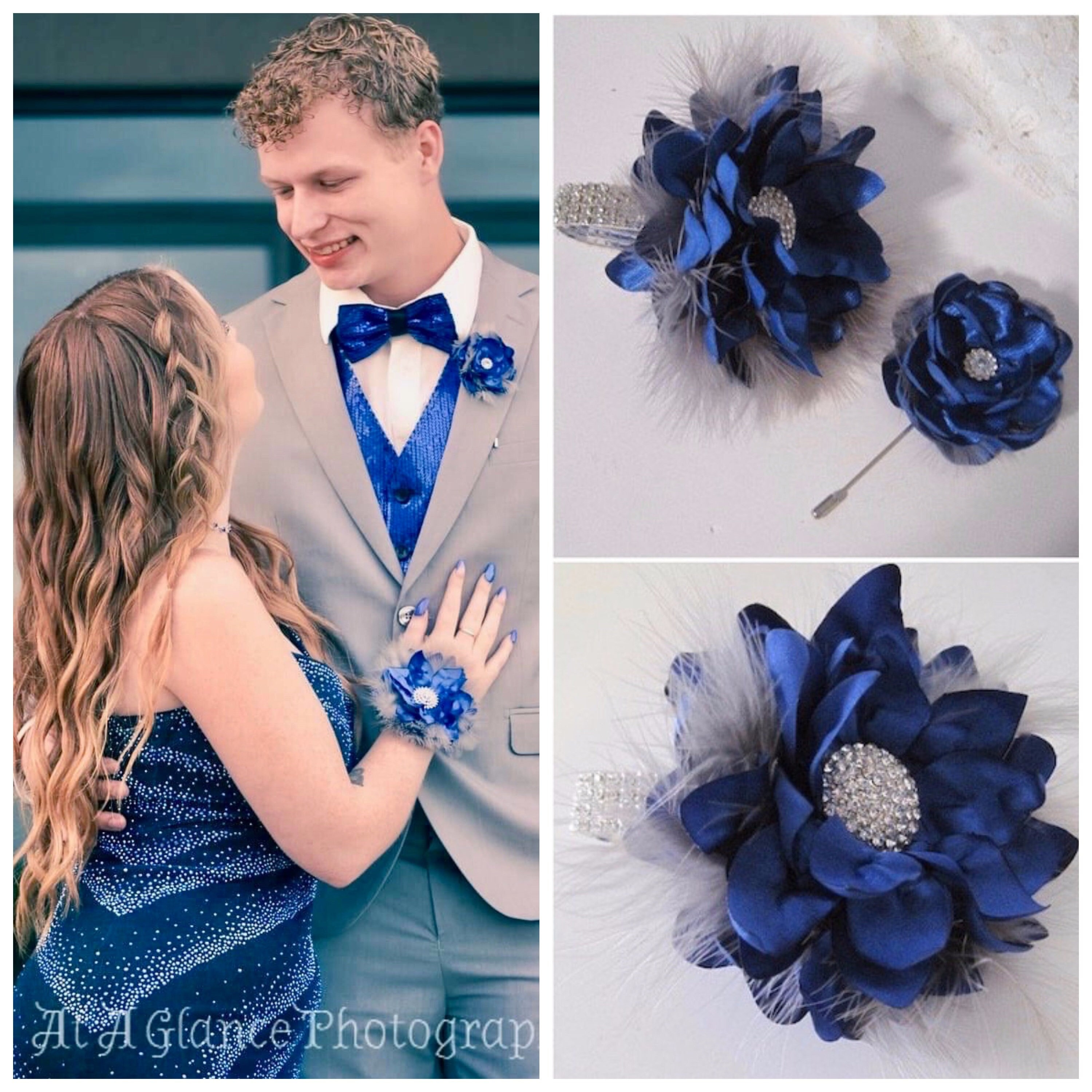 Prom Corsage Blue