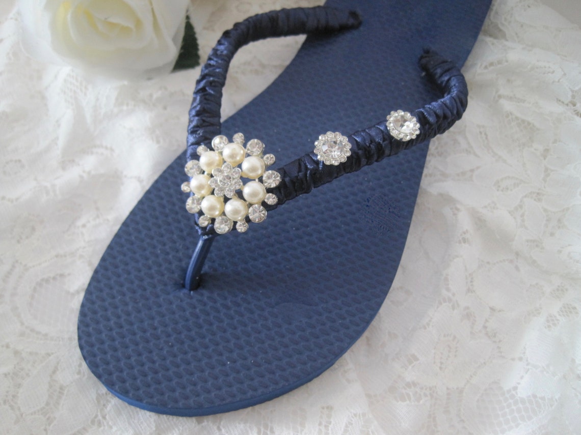 Flip Flops Bridal Wedding Sandals Reception Sandals French - Etsy