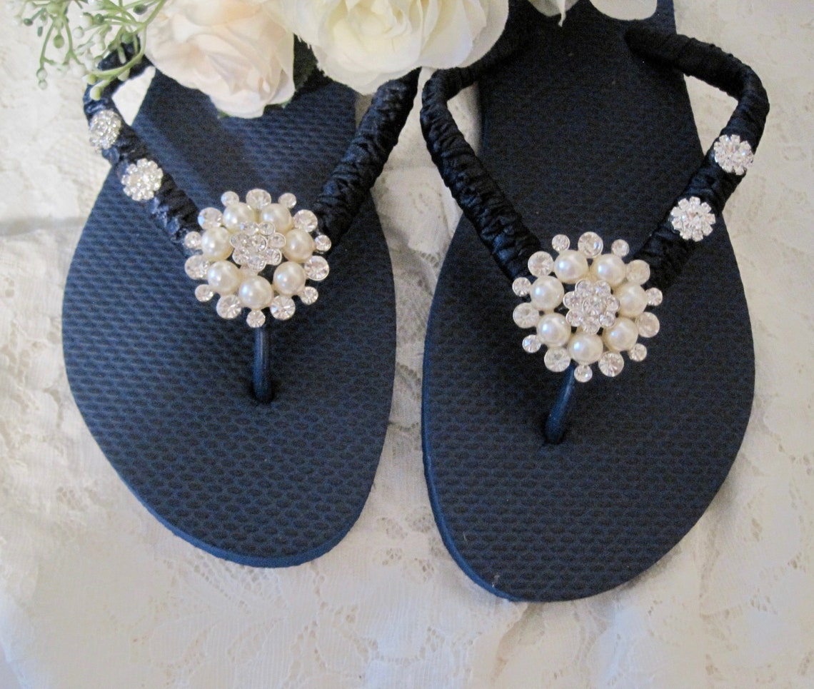 Flip Flops Bridal Wedding Sandals Reception Sandals French | Etsy