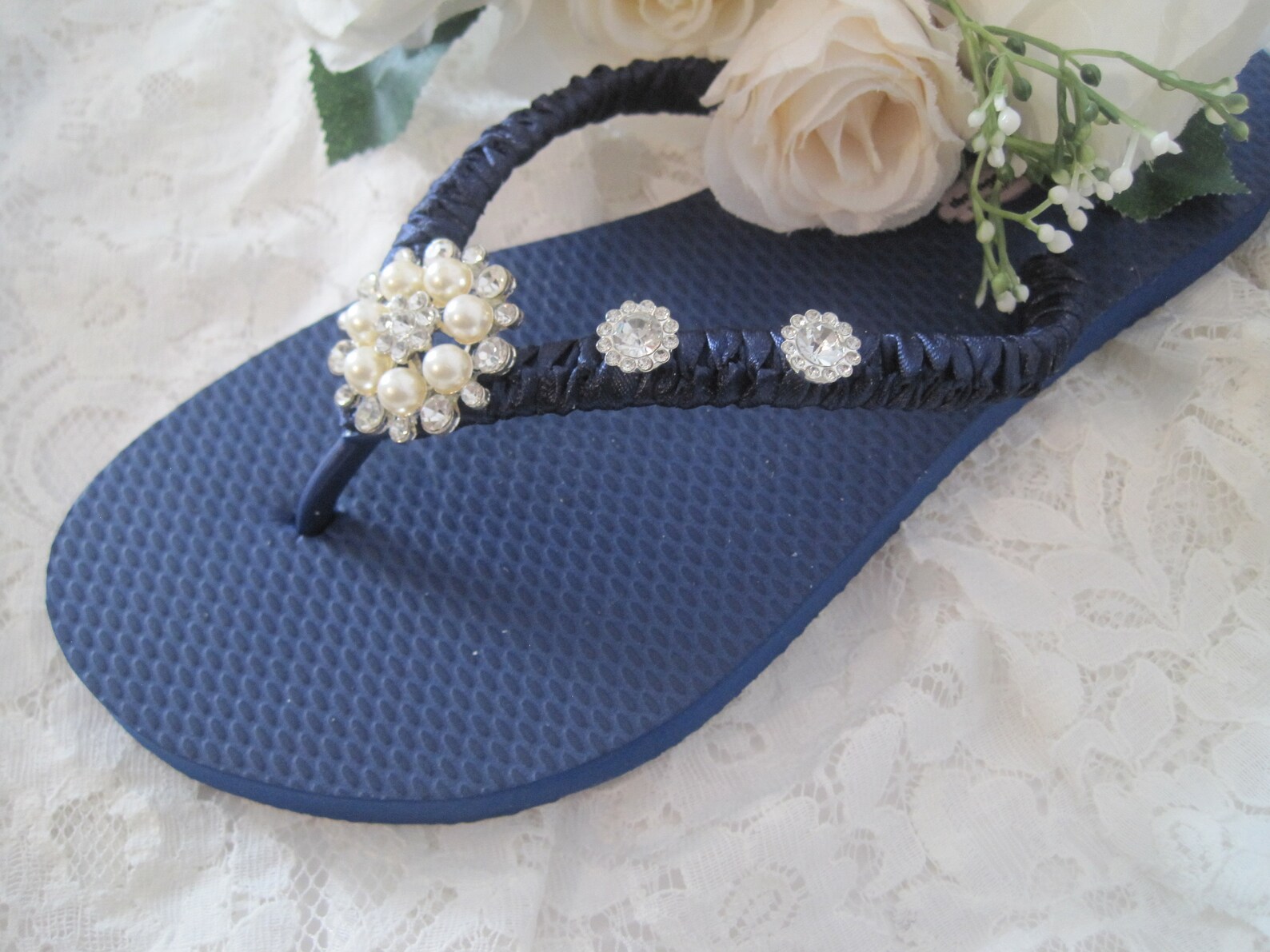 Flip Flops Bridal Wedding Sandals Reception Sandals French - Etsy