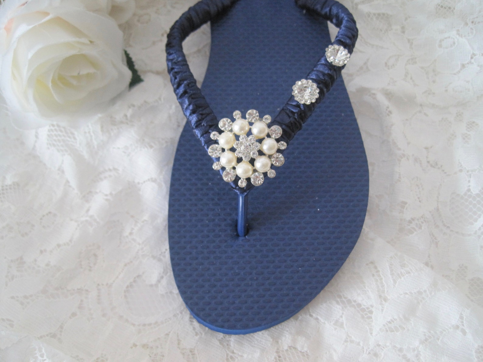 Flip Flops Bridal Wedding Sandals Reception Sandals French - Etsy