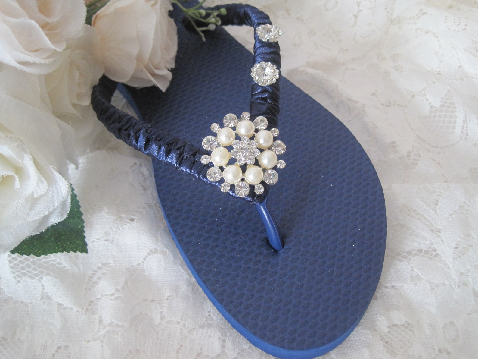 Flip Flops Bridal Wedding Sandals Reception Sandals French - Etsy