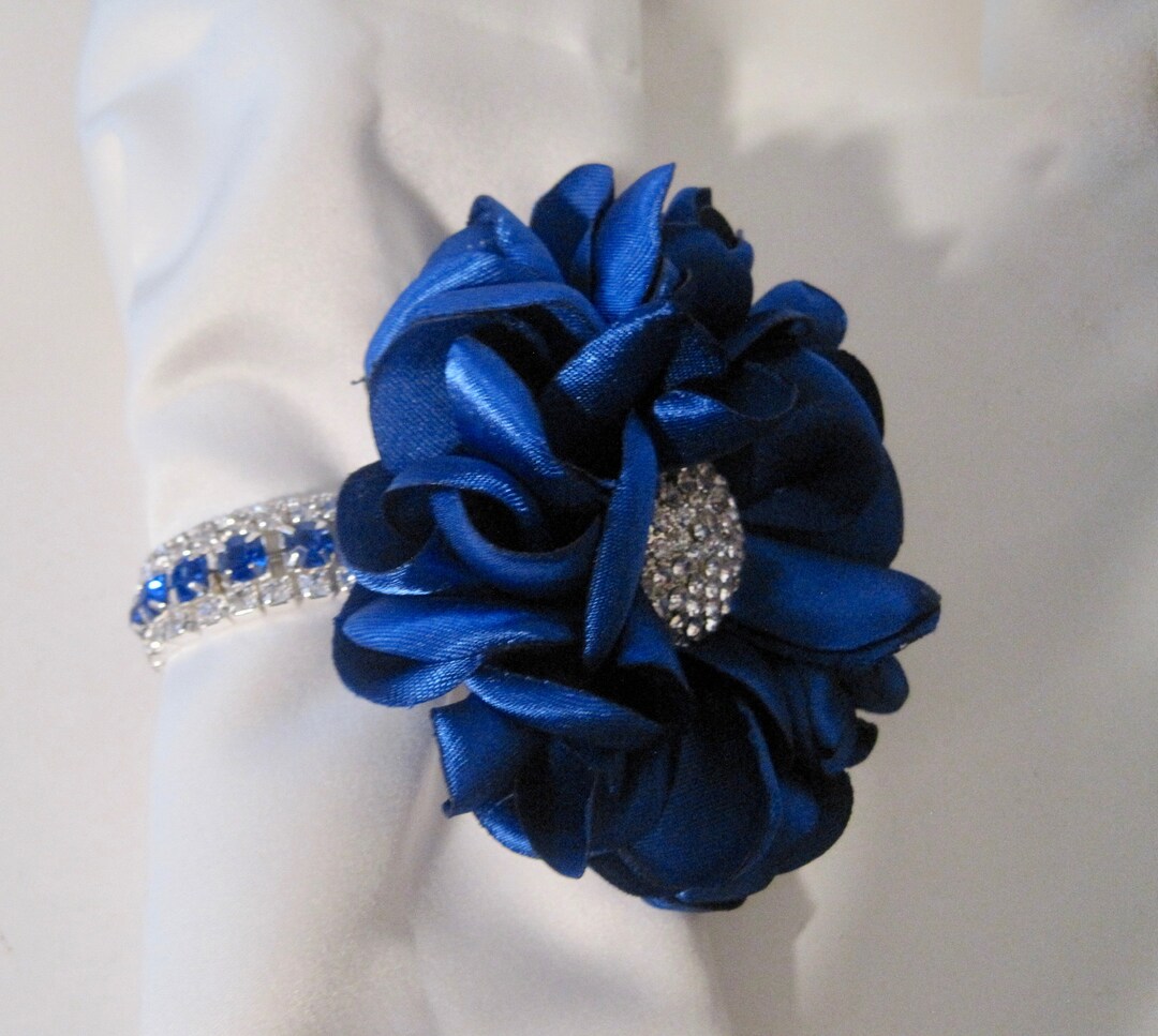 Corsage Wrist Corsage Bracelet Corsage Rhinestone Corsage Royal Blue ...