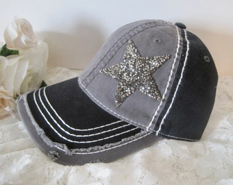 Distressed Baseball Cap - Etsy