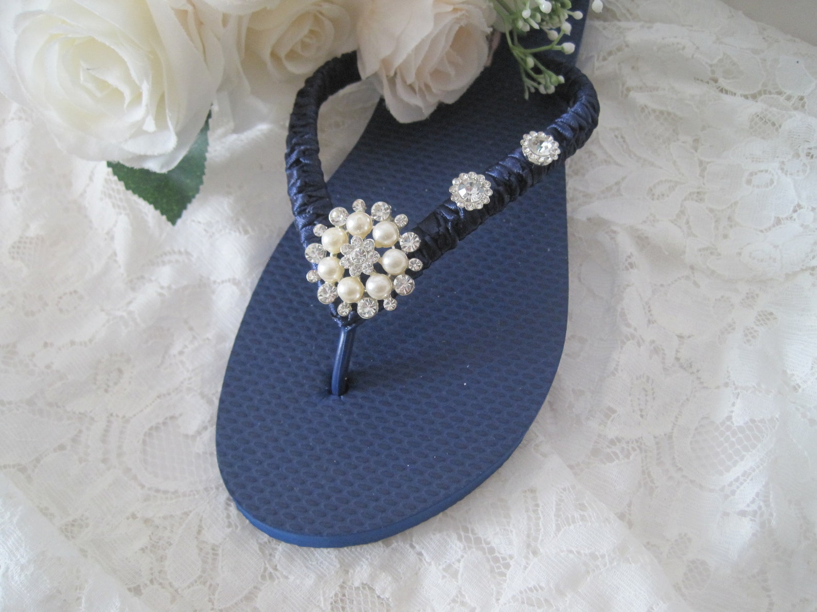 Flip Flops Bridal Wedding Sandals Reception Sandals French - Etsy