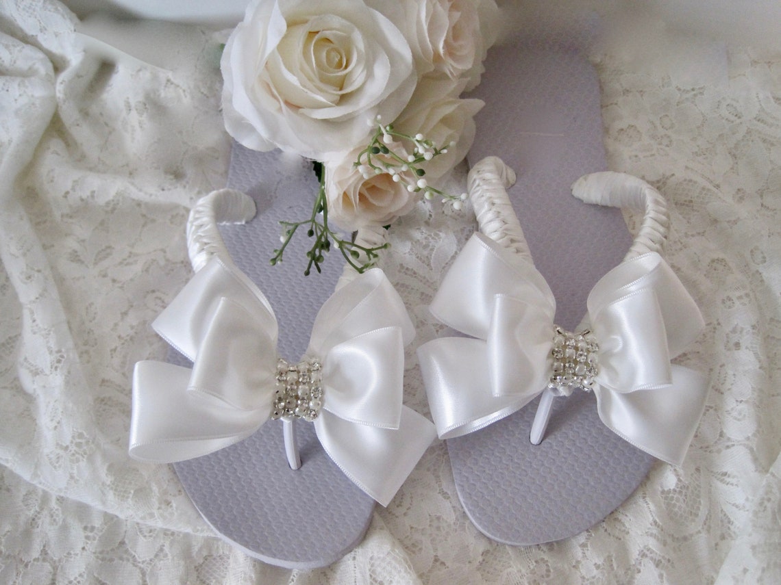 Flip Flops Bridal Flip Flops Wedding Sandals Brides Flip | Etsy