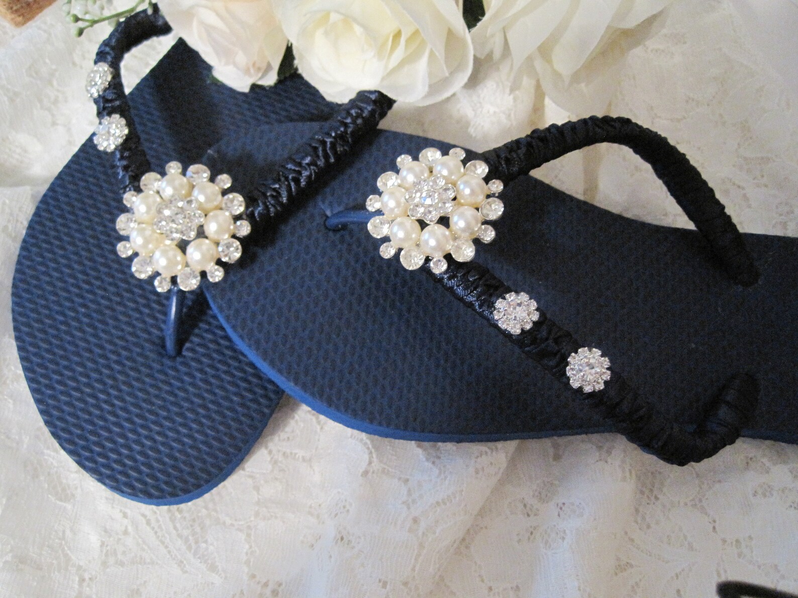 Flip Flops Bridal Wedding Sandals Reception Sandals French | Etsy