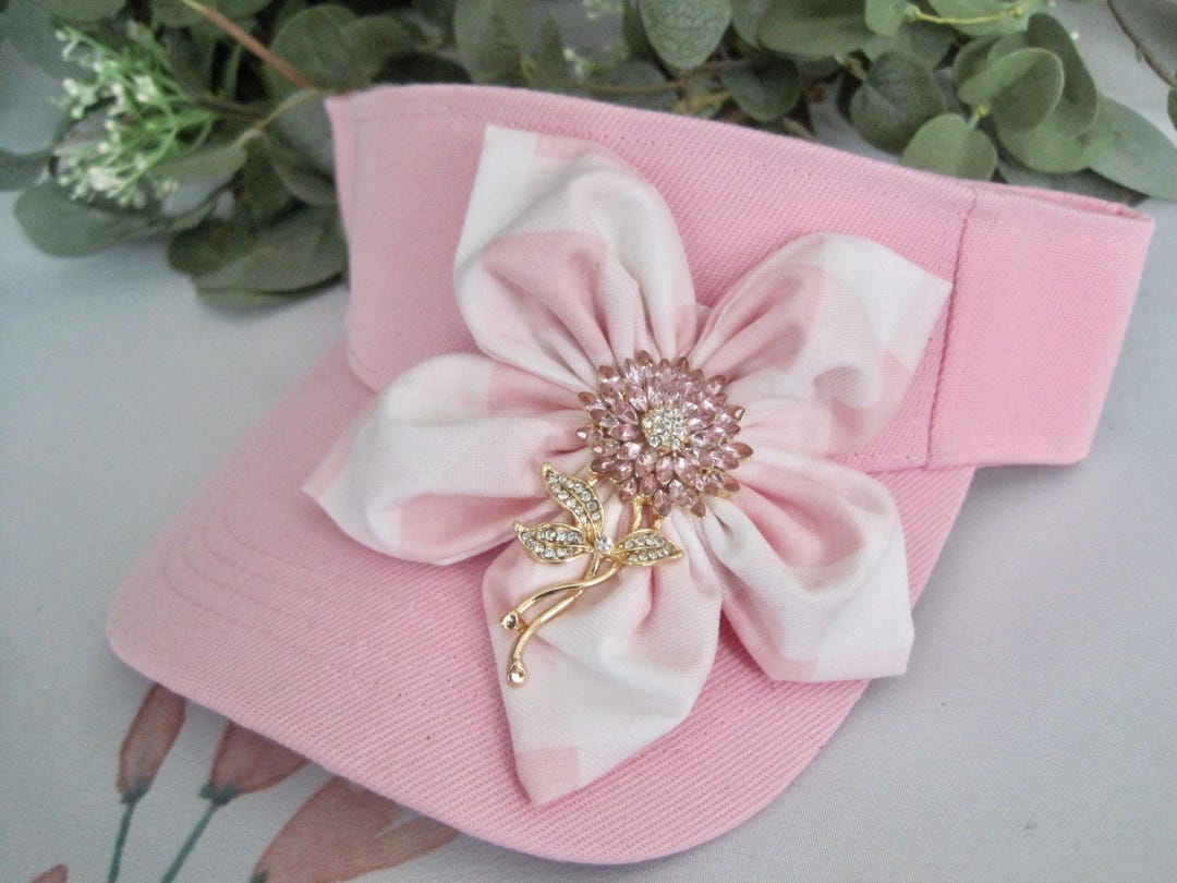 Golf Visor Pink Sun Visor With Pink and White Petal Flower and a Pink ...