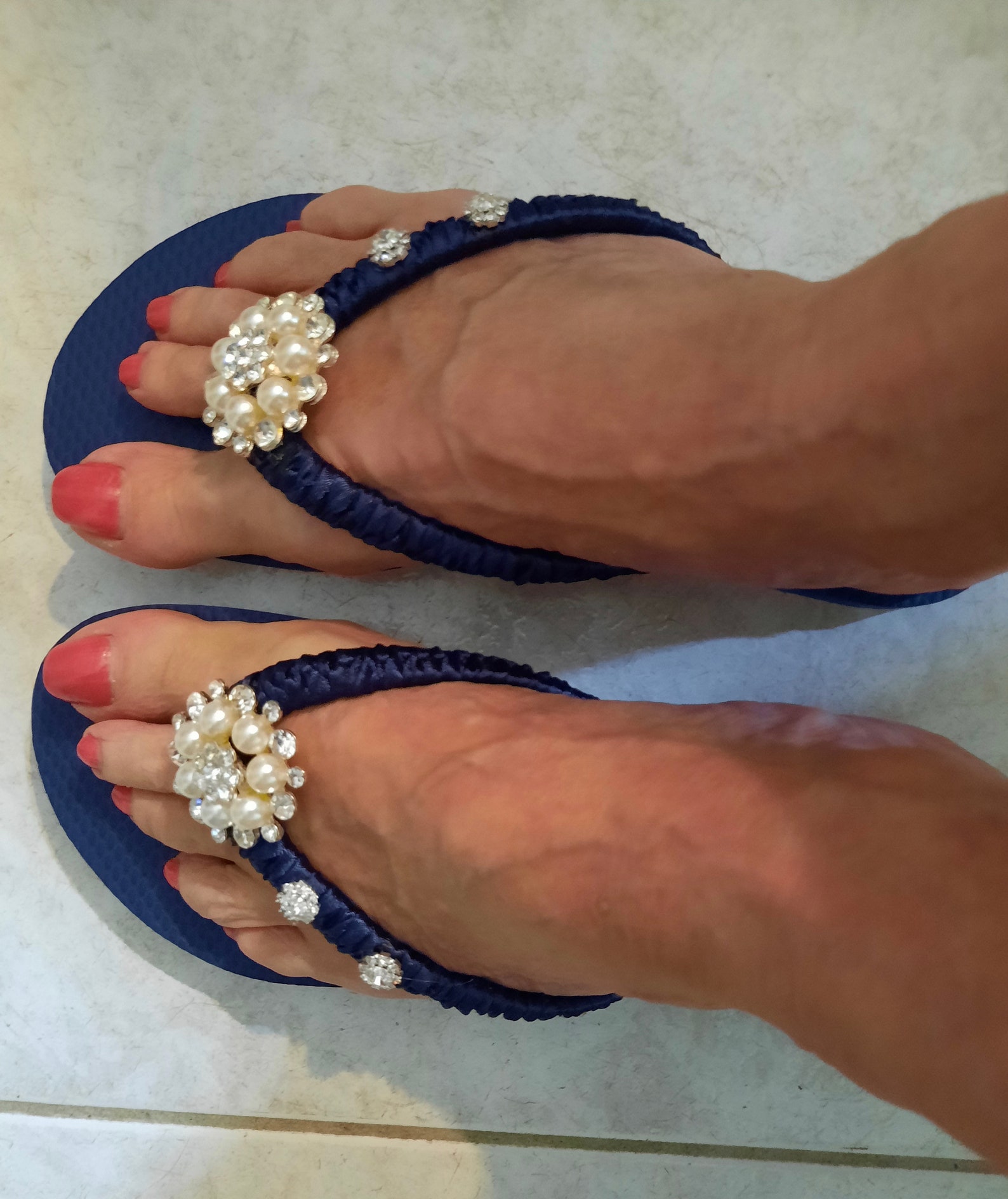 Flip Flops Bridal Wedding Sandals Reception Sandals French | Etsy