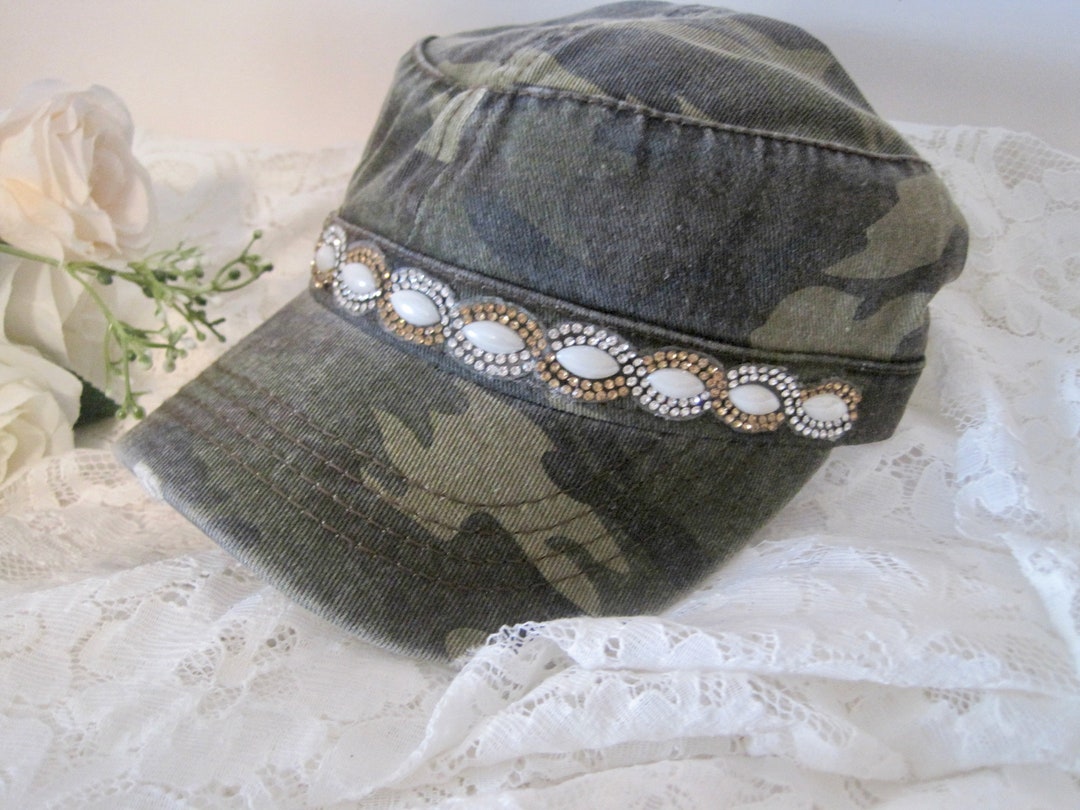 SALE Cadet Hat Military Cap Camouflage Distressed Cadet Military Hat ...