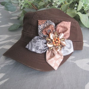 Cadet Hat Brown Military Cap Baseball Caps Trucker Hats Petal Flower ...