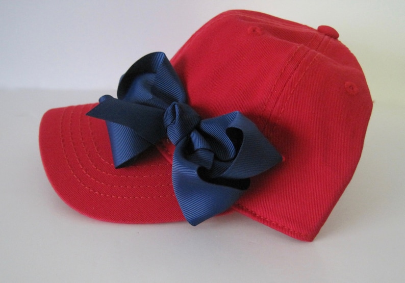 Youth Toddler Red Baseball Cap With Beautiful Navy Blue - Etsy
